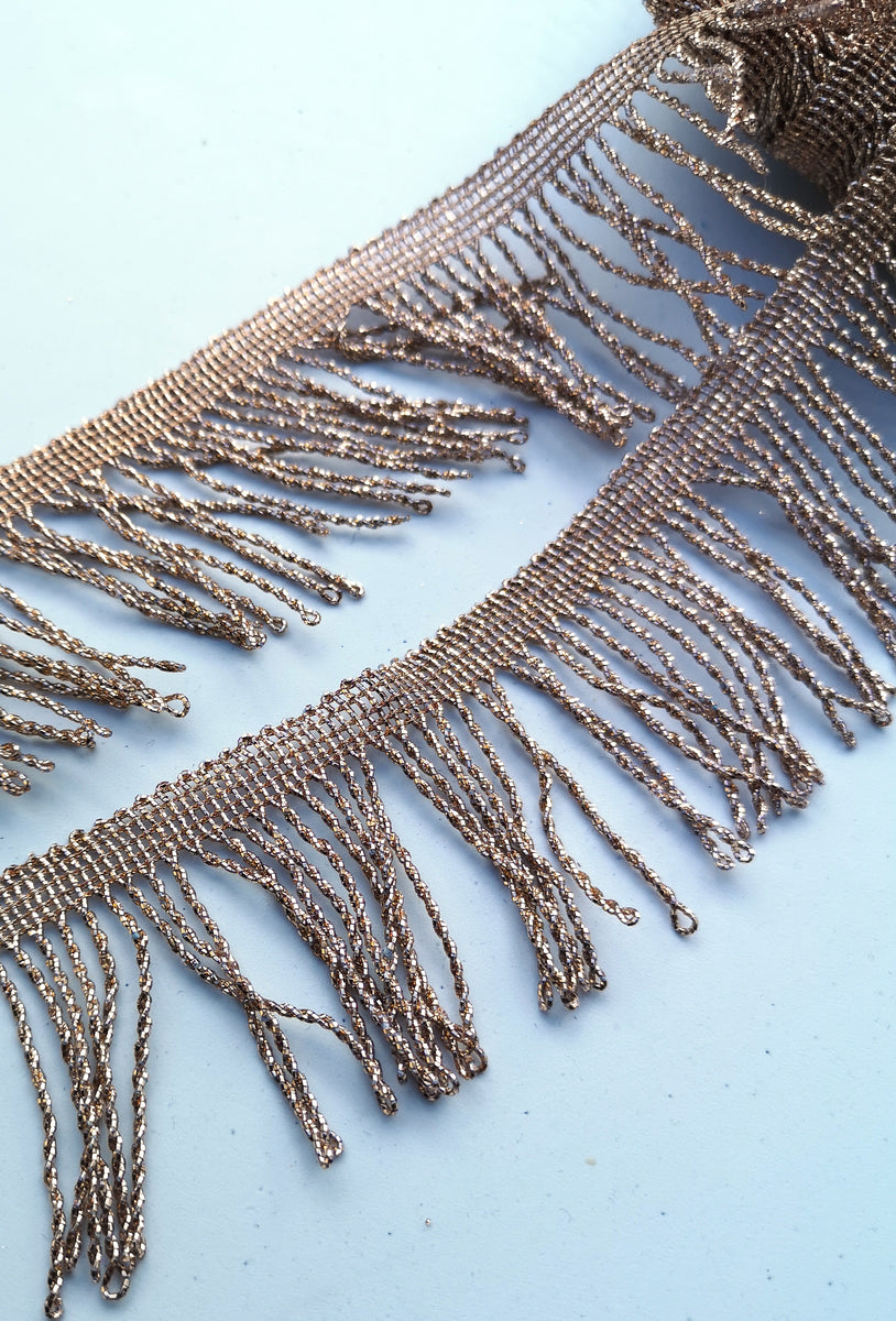Metallic Twisted Thread Fringe Trim – Aarti J Trims